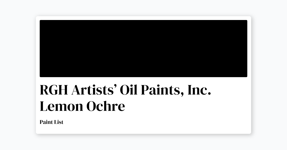 RGH Artists’ Oil Paints, Inc. Lemon Ochre
